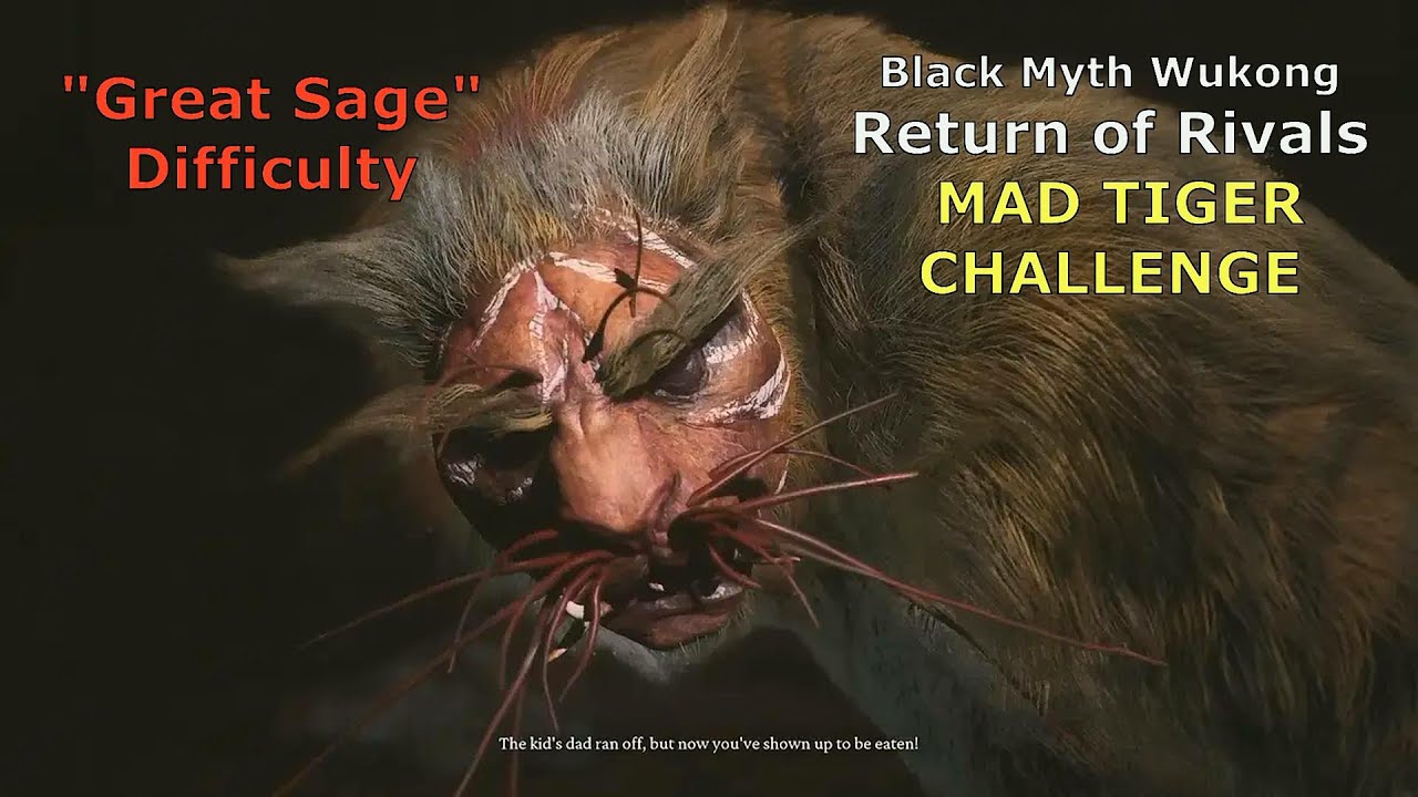 Hardest Difficulty Mad Tiger Challenge - Black Myth Wukong - YouTube
