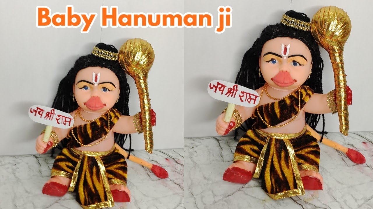 DIY Old Doll #dollmakeover | How to make Hanuman ji idol, baby Hanuman ...