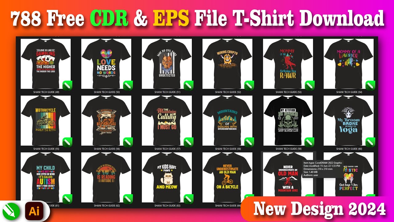 T-Shirt Design Cdr & EPS File Free Download 2024 | How To T-Shirt ...