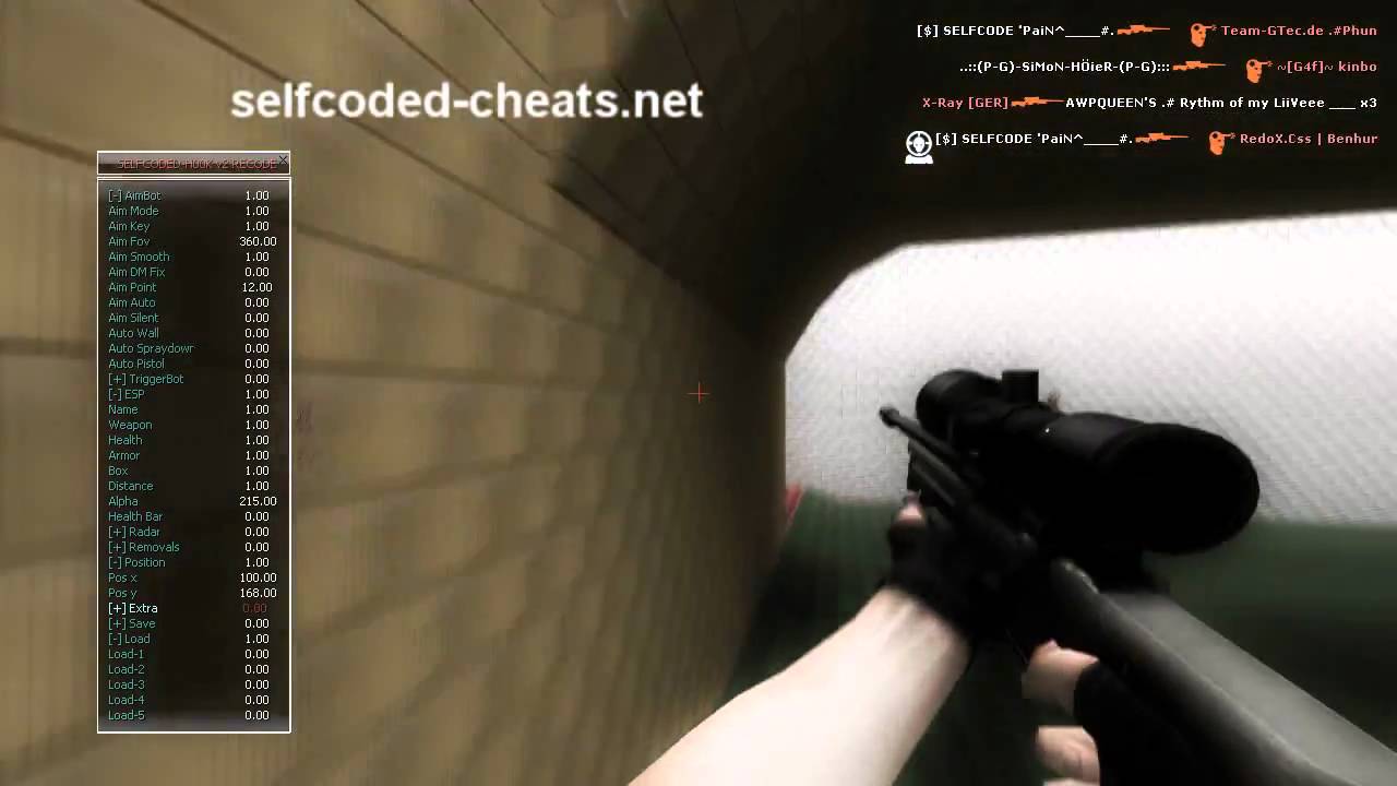 SELFCODED-CHEATS.NET - AWP PLAY - 3ST - AIMBOT - WALLHACK - COUNTER STRIKE SOURCE - YouTube