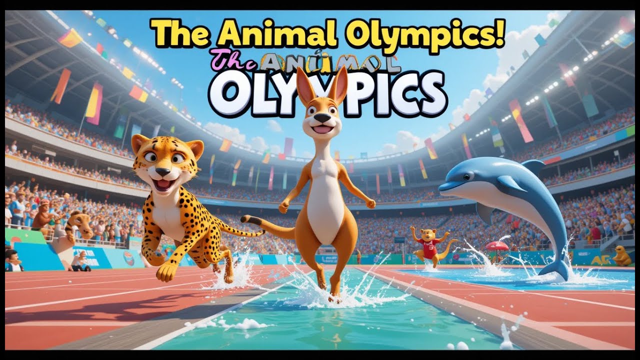 "The Animal Olympics 🏅🐆🦘 | Fun Sports Song for Kids | Whimsical 3D ...