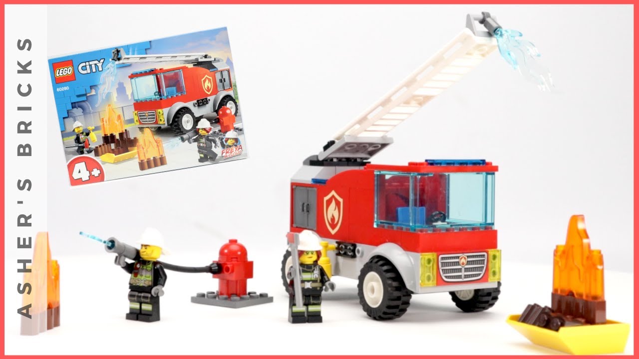 LEGO 60280 City Fire Ladder Truck UNBOXING Speed Build Review - YouTube