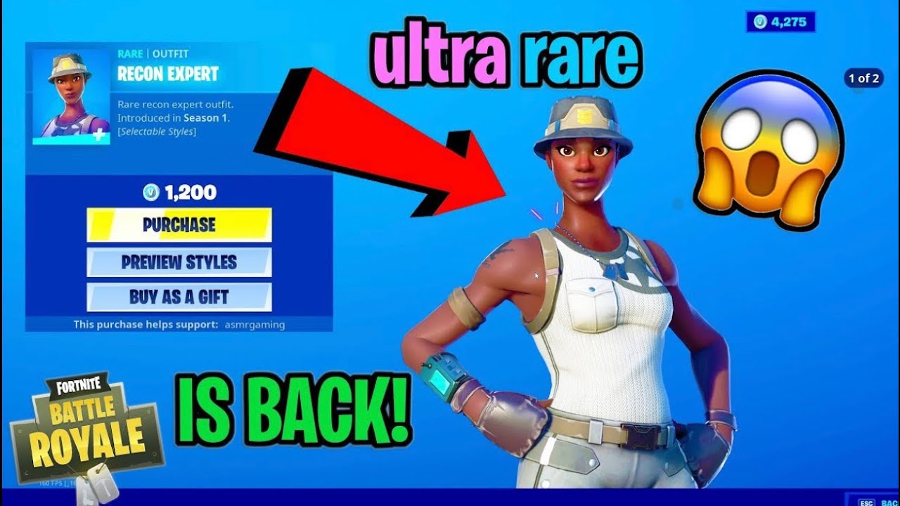 I just got the recon Expert live stream (Recon Expert back in the item ...