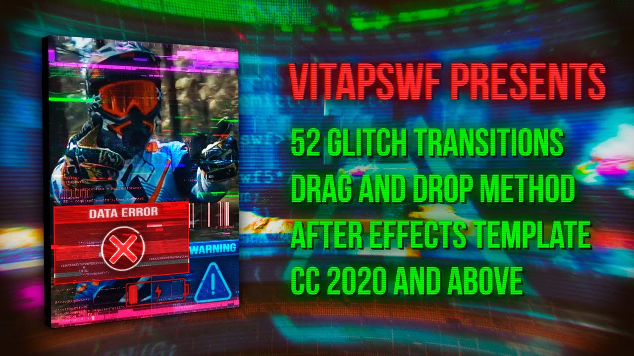 52 Drag and Drop Glitch Transitions - After Effects Template - YouTube
