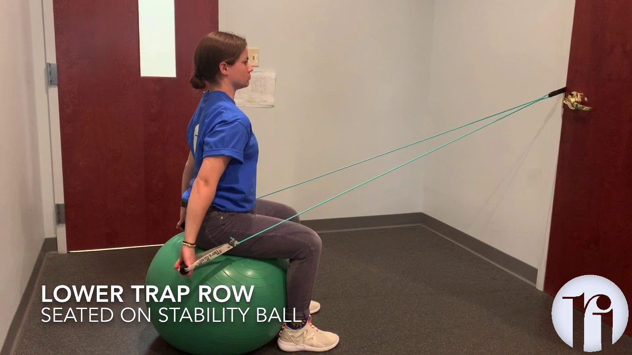 Lower Trap Row Seated On Stability Ball - YouTube