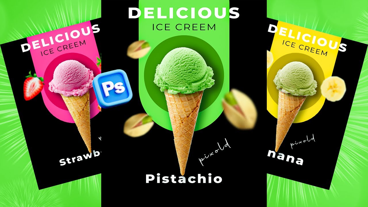 Photoshop Tutorial | Create Stunning Ice Cream Designs for Beginners ...