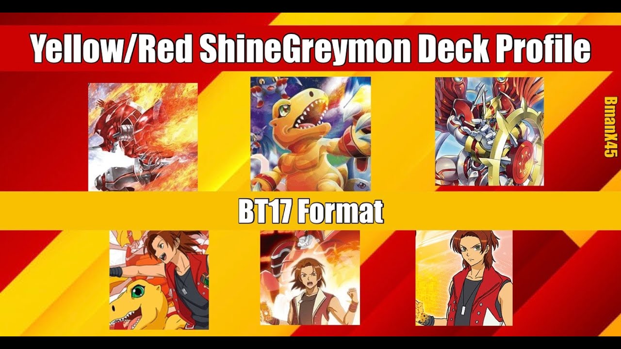 Digimon TCG: Yellow/Red ShineGreymon Deck Profile BT17 Format - YouTube