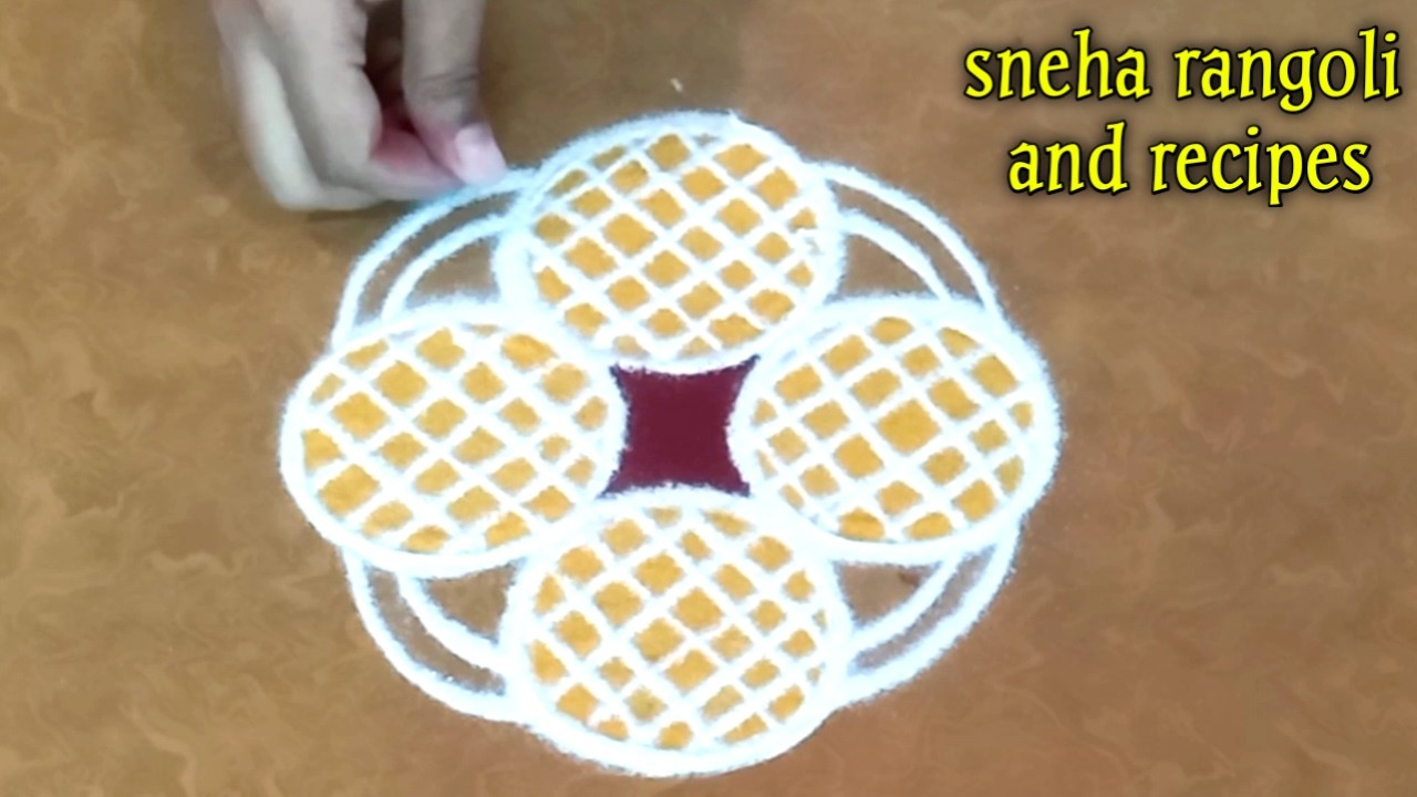 🍀 Easy Simpal Daily Rangoli Design 🍀 Round Rangoli New Design 🍀 - YouTube