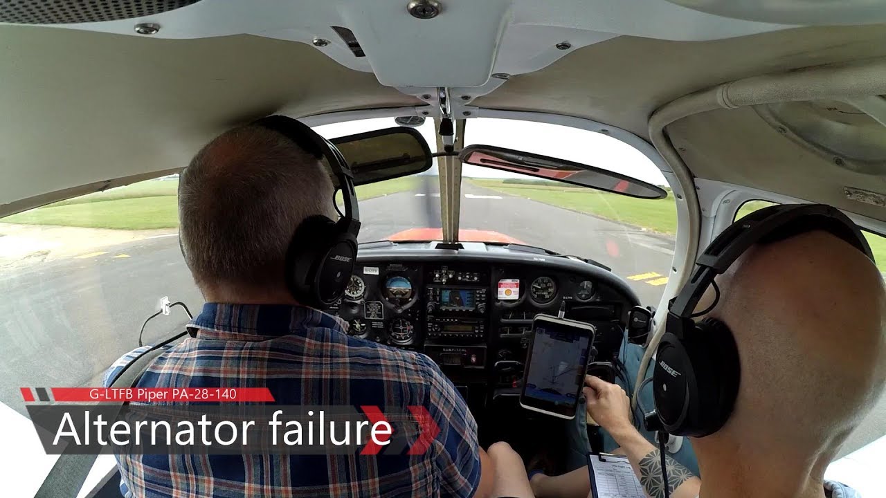 G-LTFB Piper PA-28-140 in-flight alternator failure - YouTube