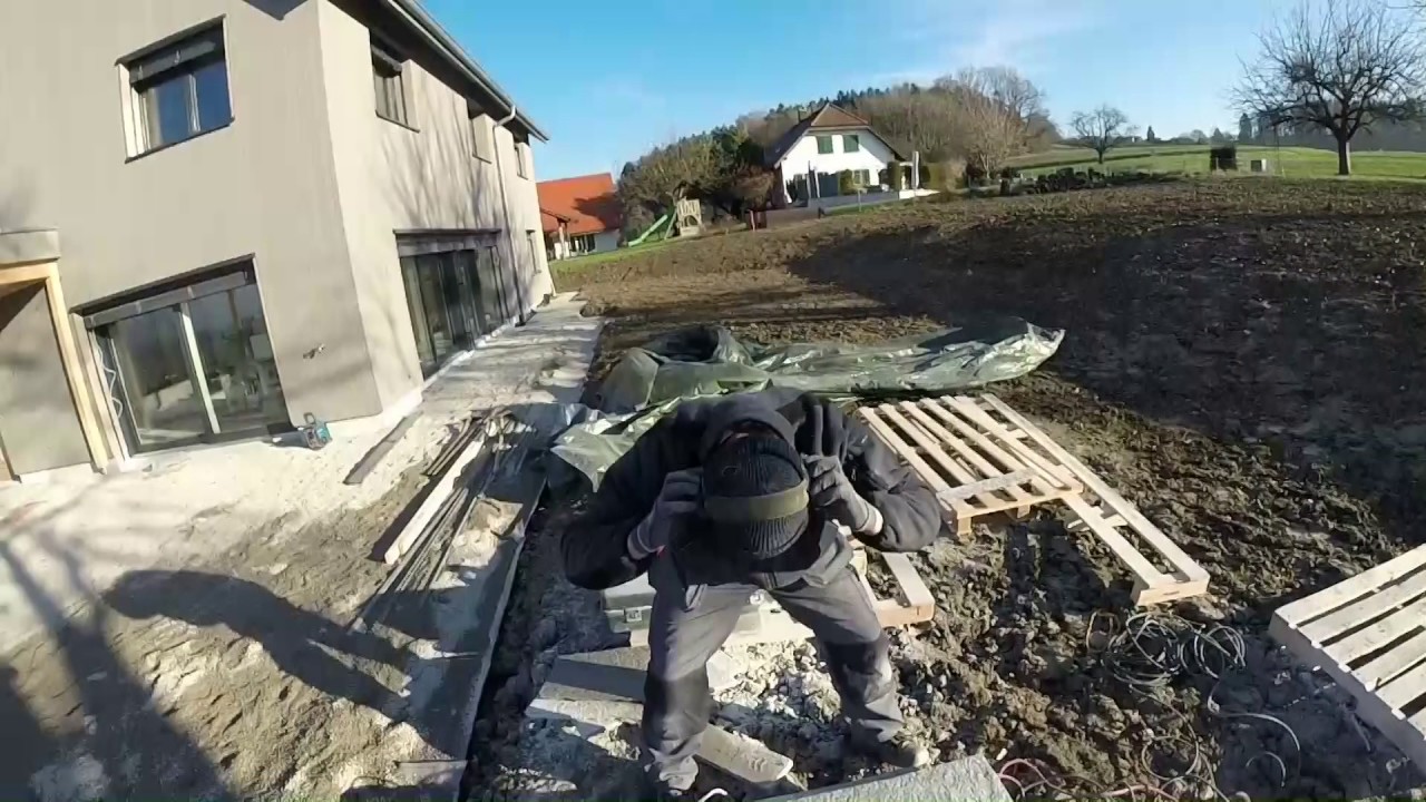Granitplatten verlegen - YouTube