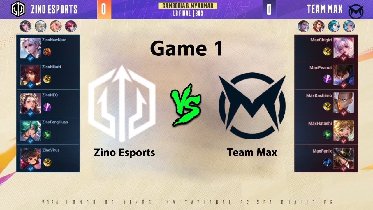 Zino Esports vs Team Max | Game 1 | ការប្រកួតជម្រុះ HOK Invitational ...