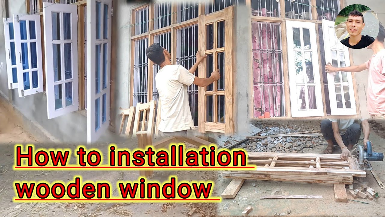 How to installation wood window in the frame//Khirki Palla chaukhat per ...