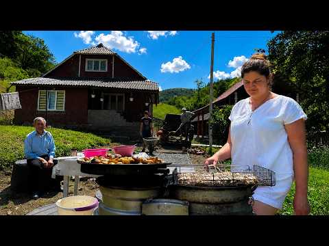 Family Life in the Carpathian Mountains with Andriy & Tetiana: Hand Haymaking, Carpathian Cooking