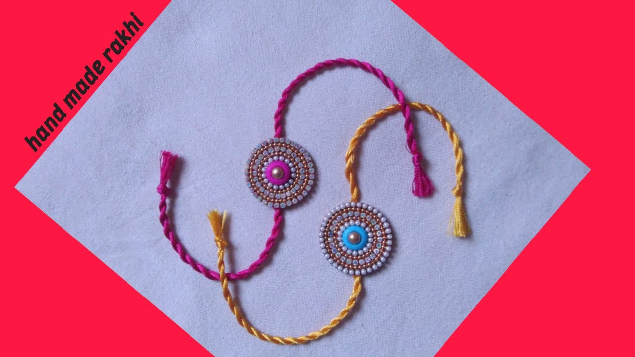 How to make designer rakhi/rakhi making tutorial. - YouTube