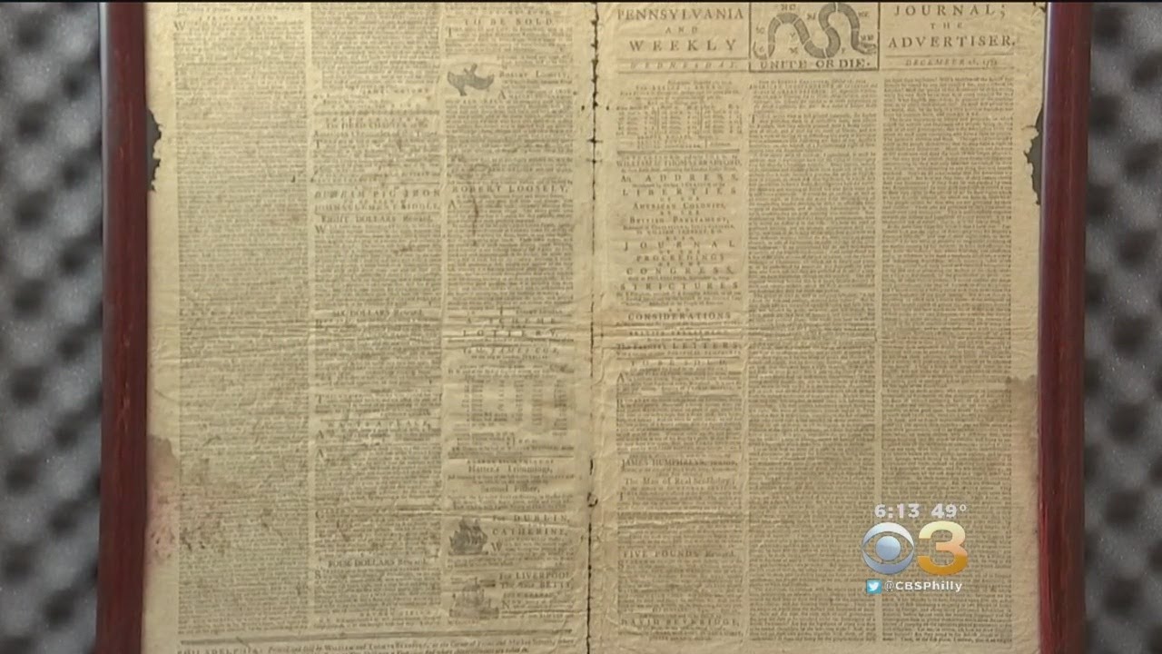 Rare Colonial Newspaper Printed In Philadelphia Found In New Jersey ...