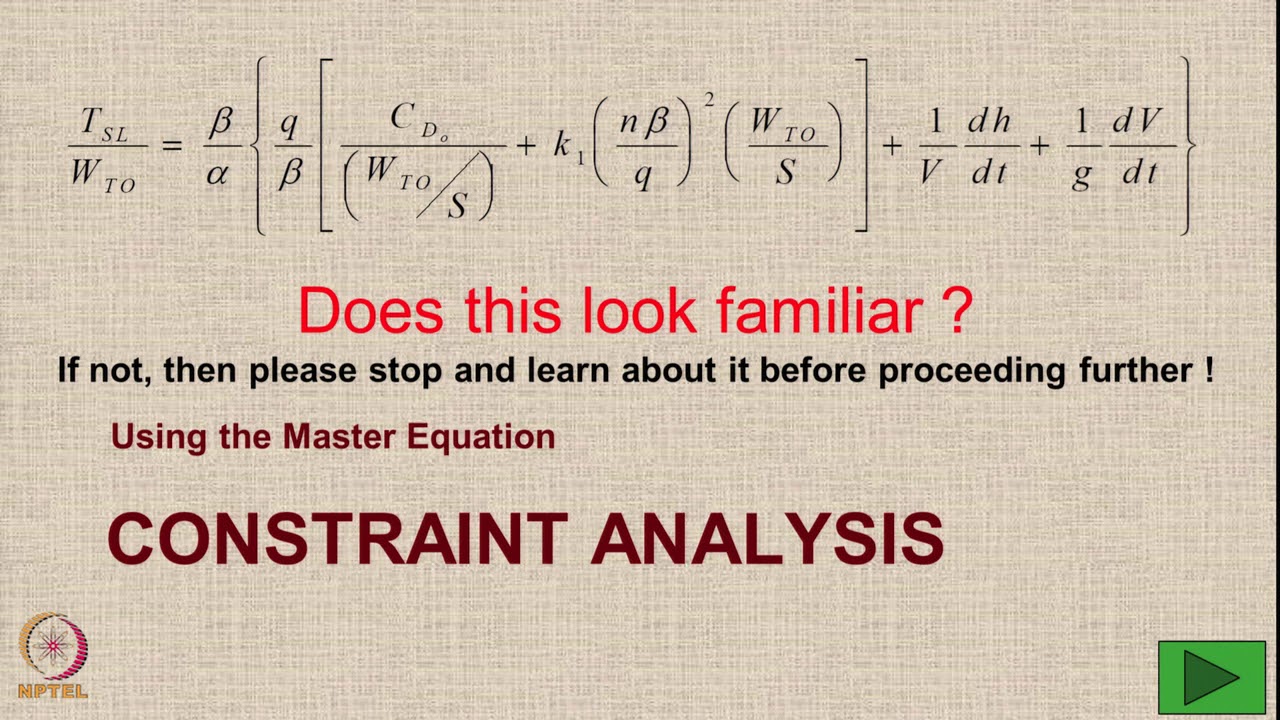 Lecture 65 : Tutorial on Constraint Analysis of Military Aicraft- Part ...