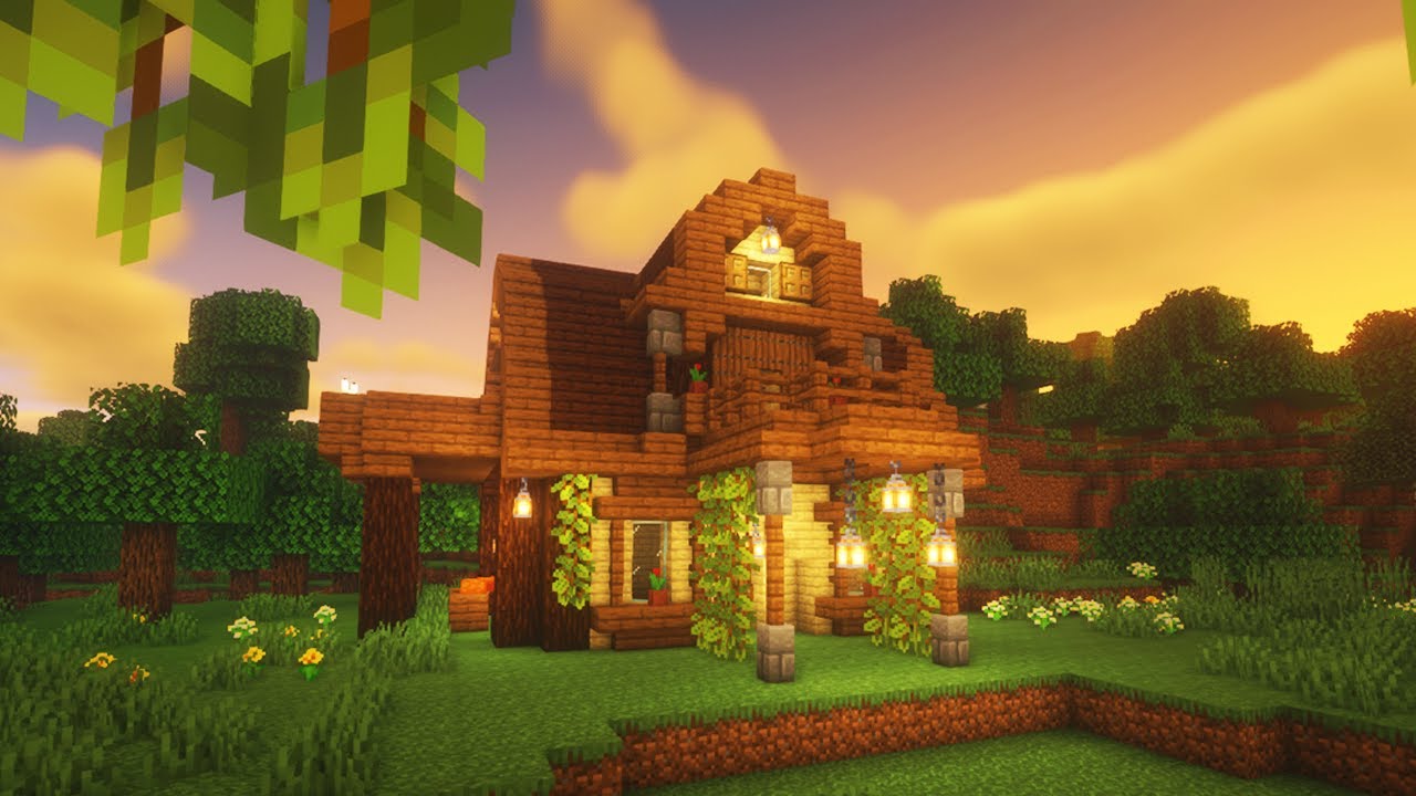 Wooden Cottage Minecraft House [TUTORIAL] - YouTube