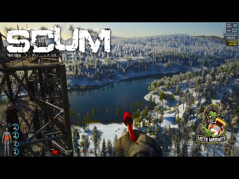 SCUM s02e41 - Jumping off the Radar Array Tower Thing - YouTube