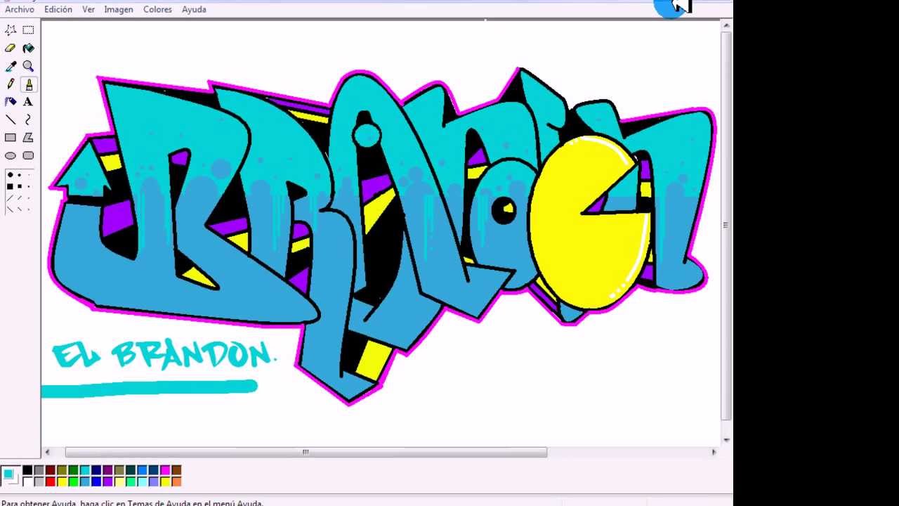 Graffiti Brandon PacMan MS Paint Nk - YouTube