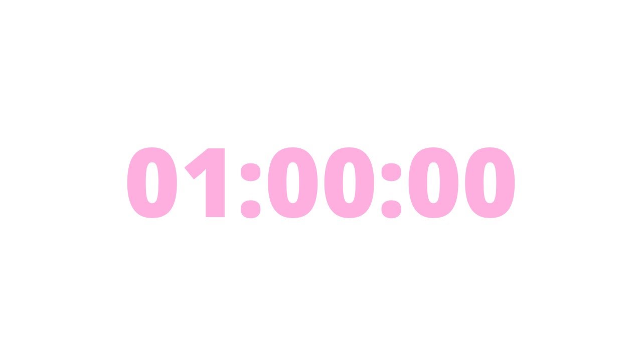 professional 1 hour pink on white timer with alarm clock - YouTube