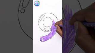 Let's Draw and Color Number 9 #kidsart #numbers #drawingforkids #coloring #artforkids #artwork