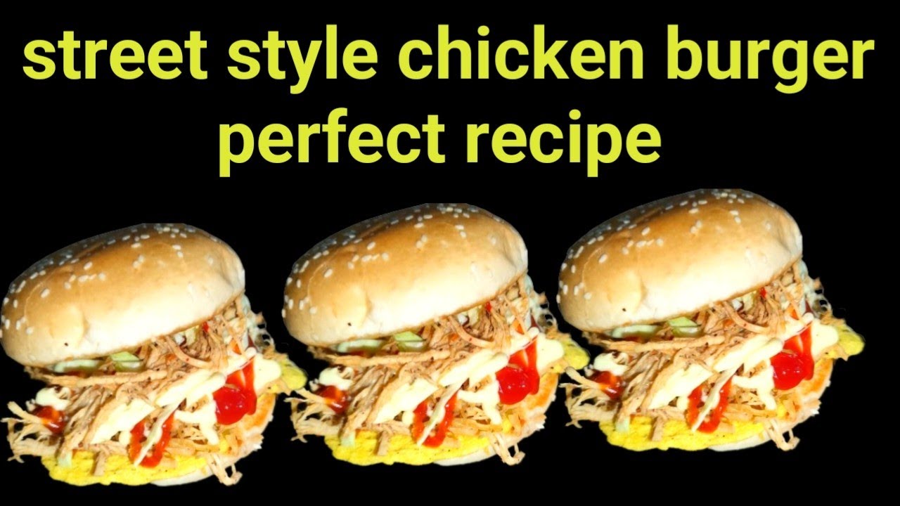 Chicken Egg Burger/street style burger/shredded chicken burger - YouTube