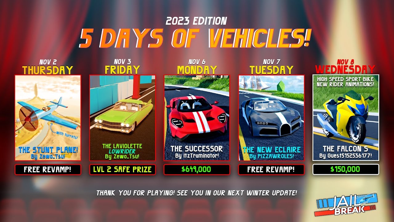 Roblox Jailbreak | 5DOV: Day 5 | New 'Falcon S' - YouTube