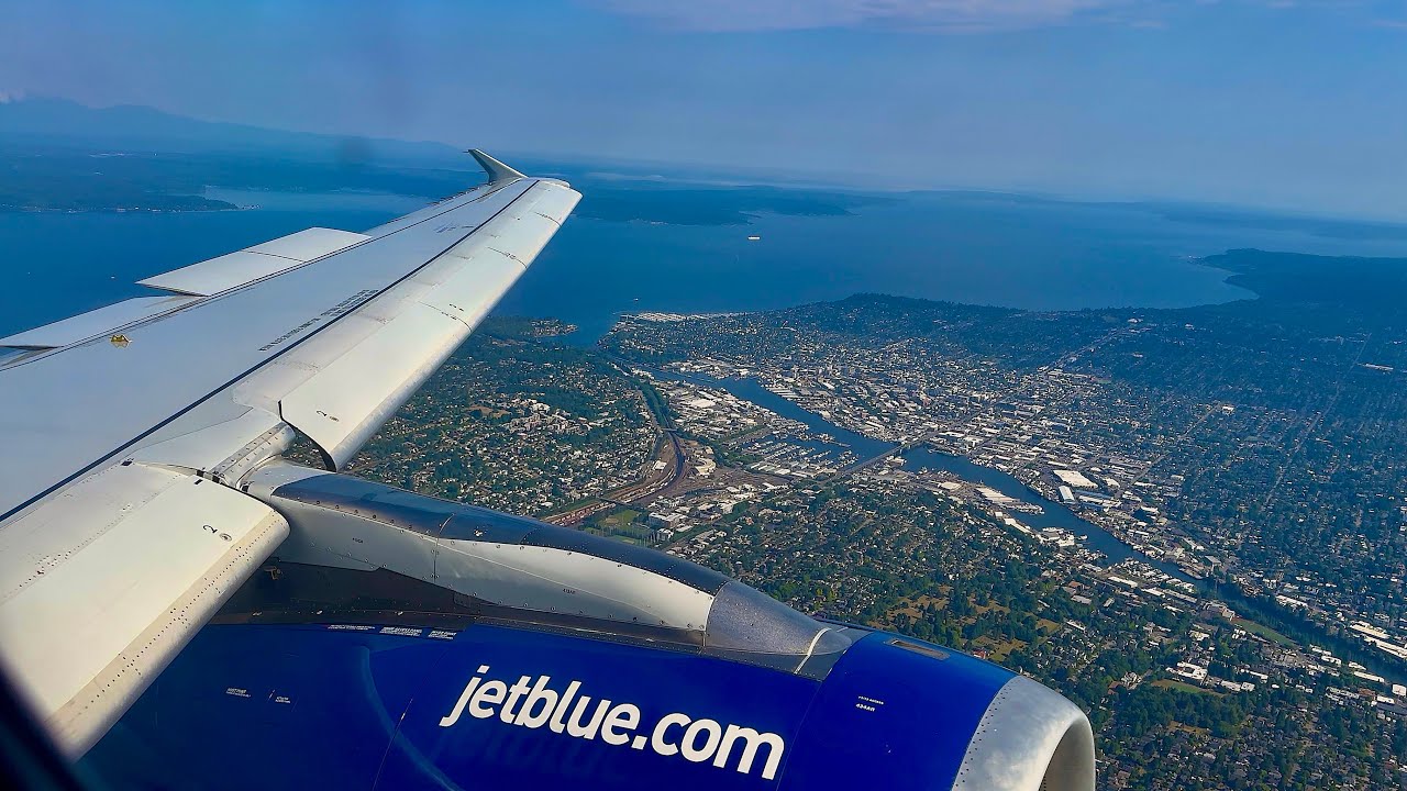 [4K] – Beautiful Seattle Landing – JetBlue Airways – Airbus A320-200 ...