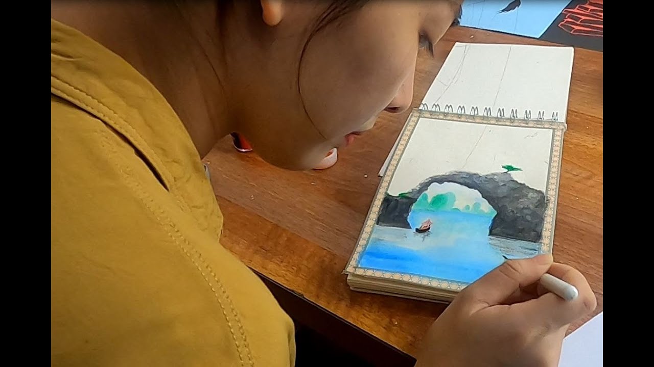 Vẽ Cảnh Vịnh Hạ Long với màu nước Phần 1 - Draw HaLong Bay Part 1 ...