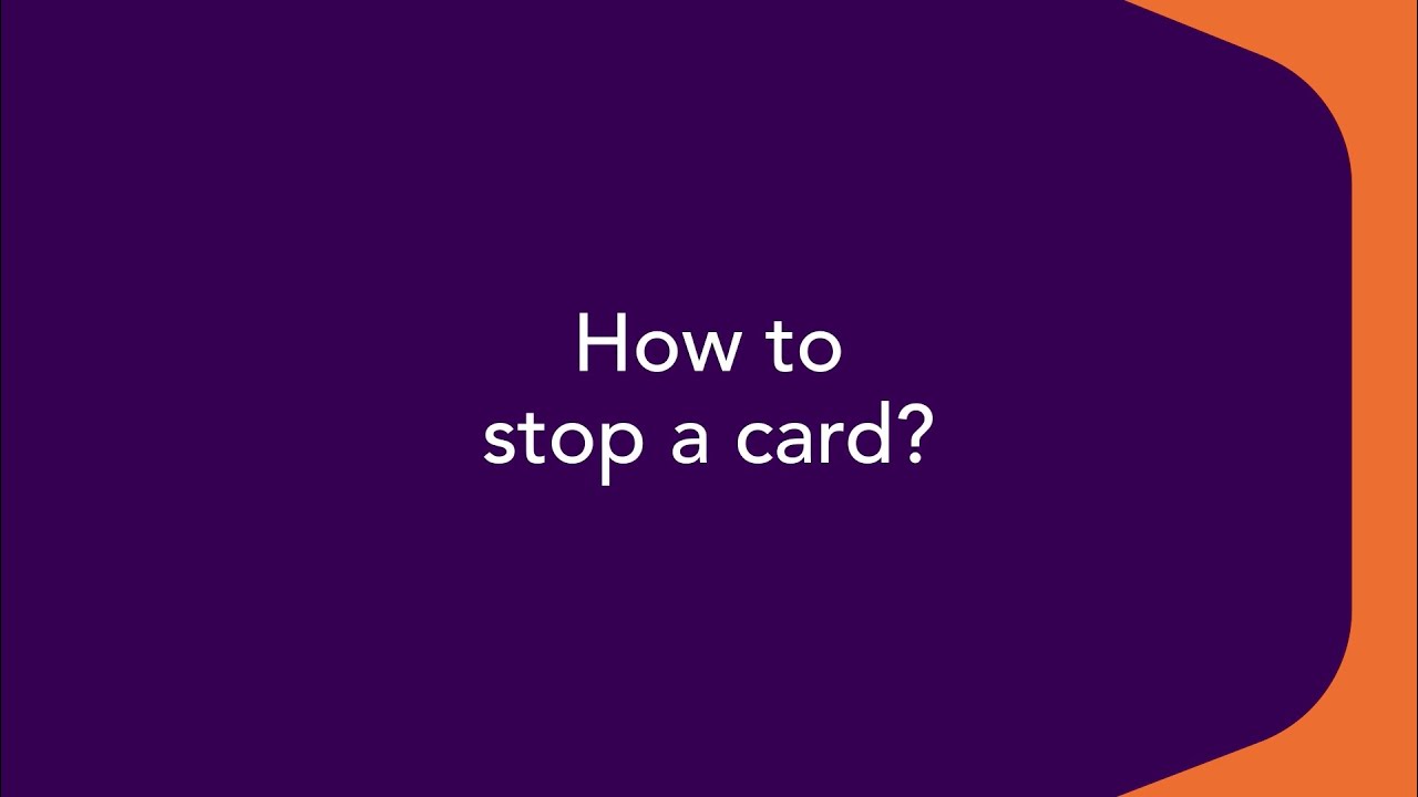 How to stop a card? - YouTube