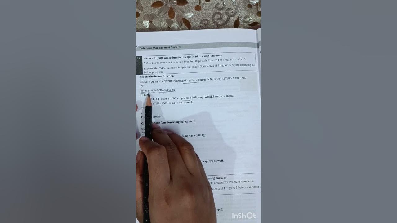 dbms - pl/sql procedure for an application using functions. NEP - YouTube