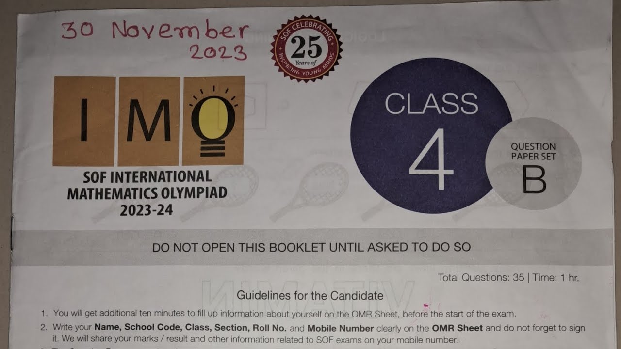 Class4#Solved# question paper #2023 2024 #IMO - YouTube