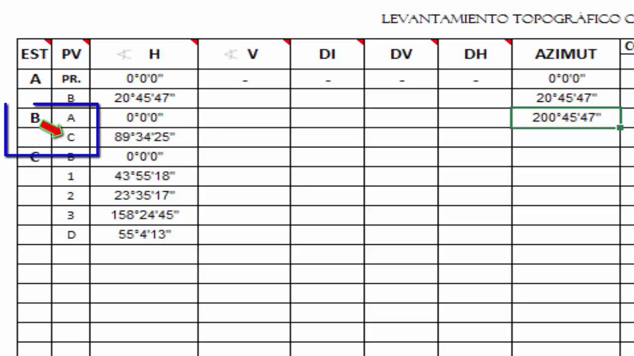 Convertir angulos horizontales en #Azimut - YouTube