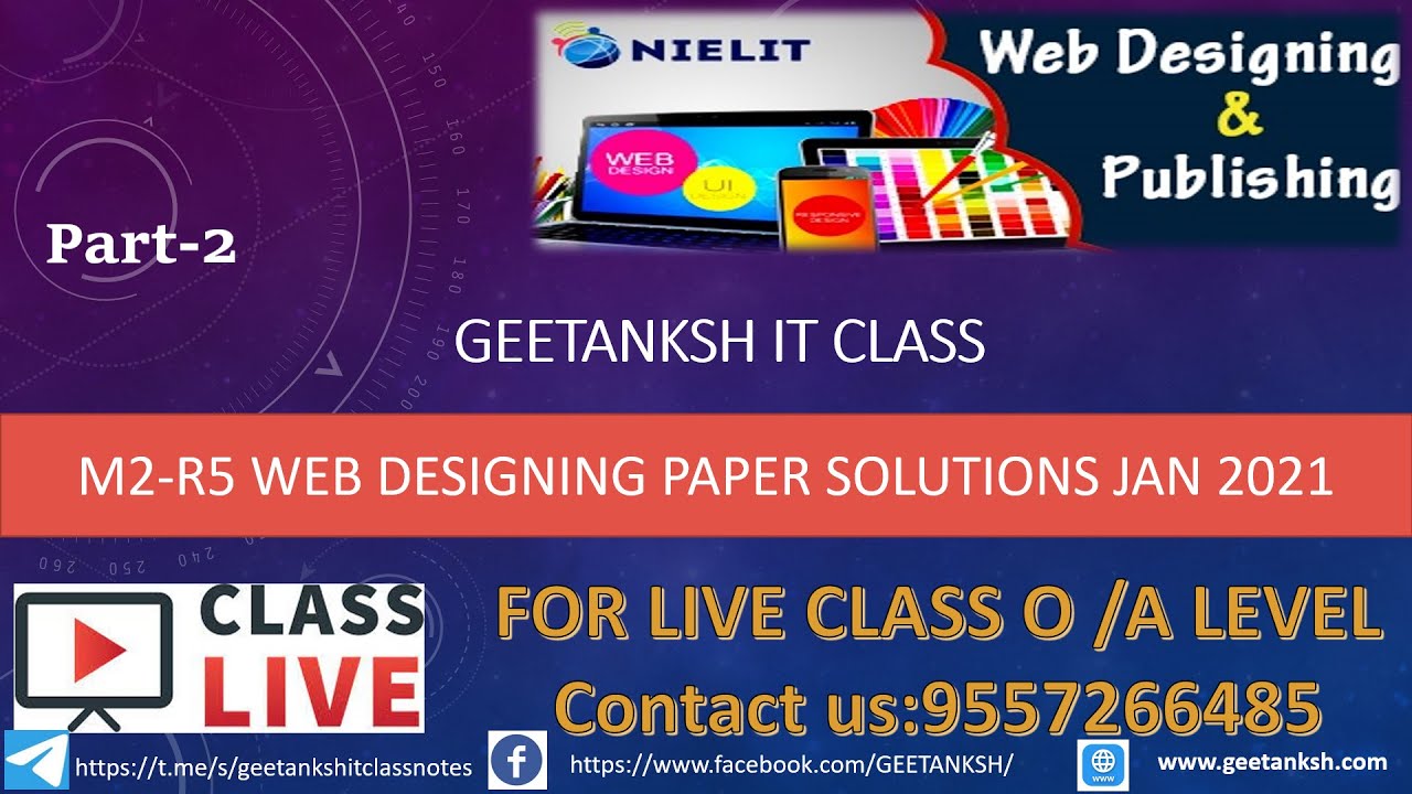M2-R5/A2-R5 paper solutions Jan 2021 Part -2 (web designing ...