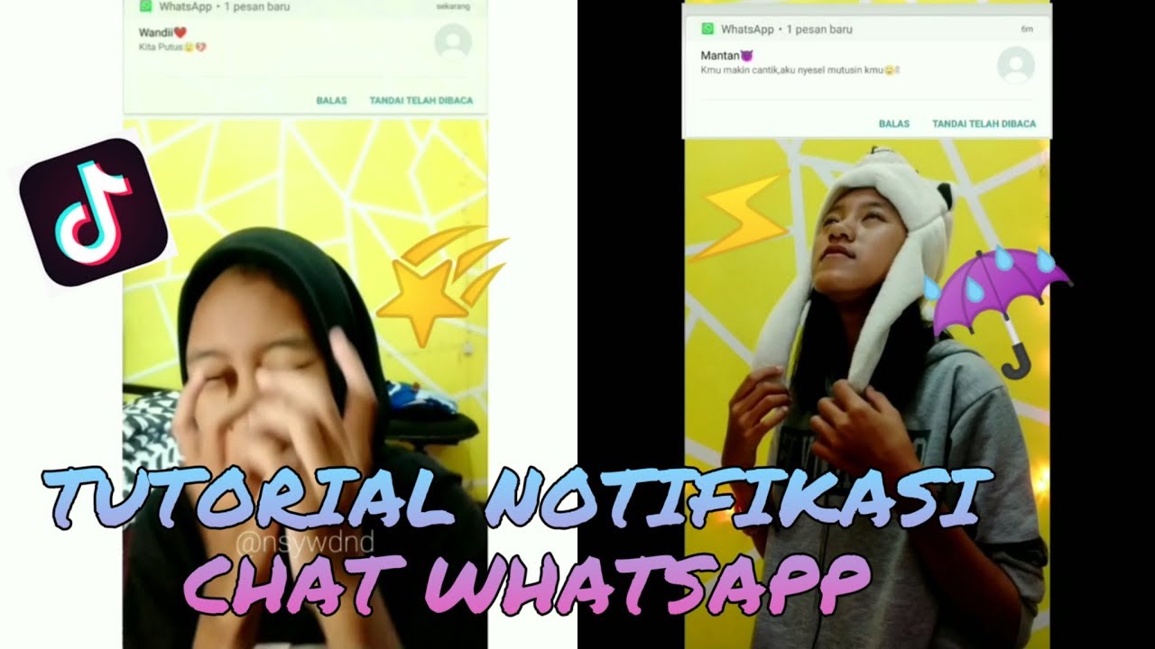 TUTORIAL TIKTOK NOTIF CHAT WHATSAPP MUNCUL DI LAYAR || Nasywa Dinda ...