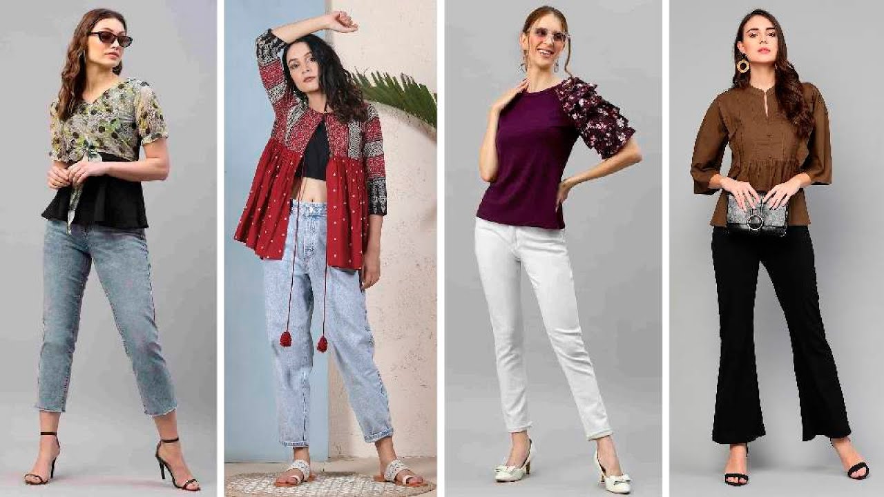 Latest Jeans tops for Girls and women || Different types of Jeans with ...
