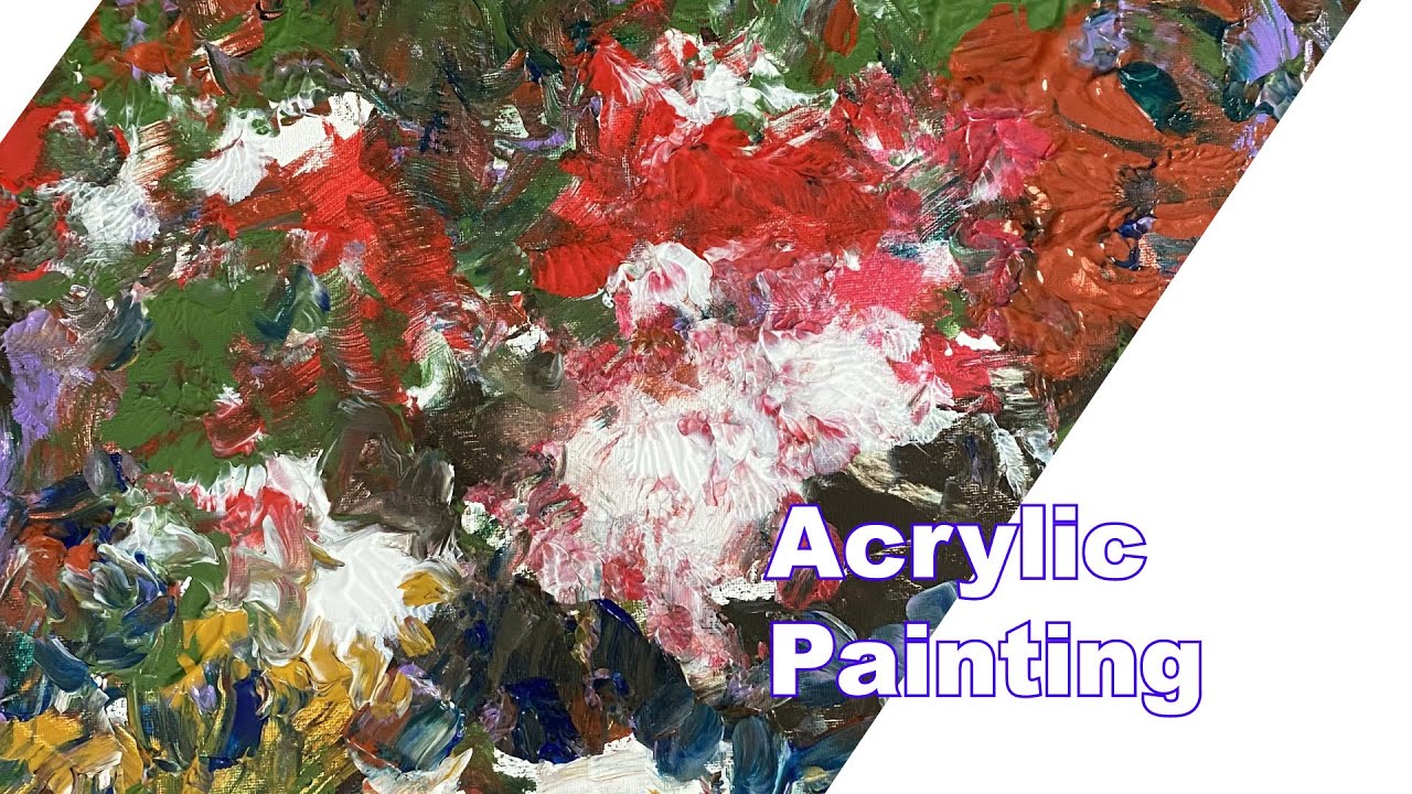 Quick and easy acrylic painting - Fresh flowers - YouTube
