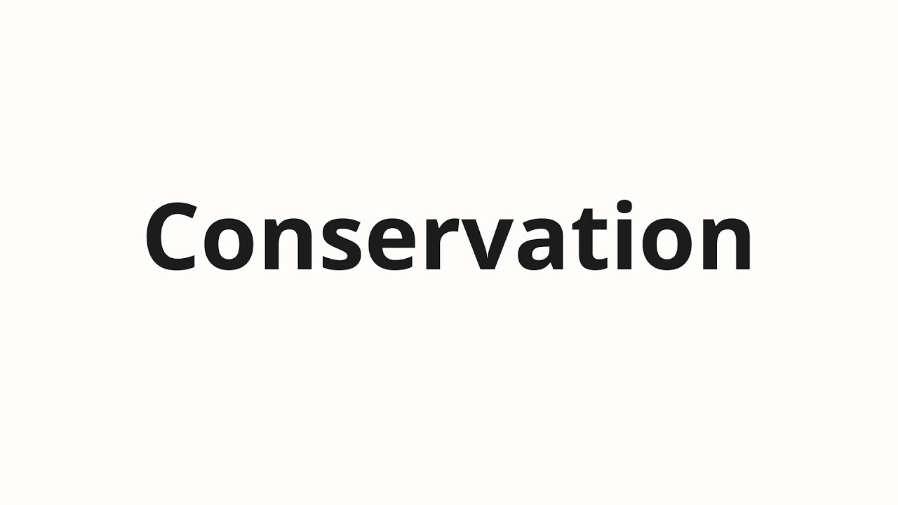 How to pronounce Conservation - YouTube