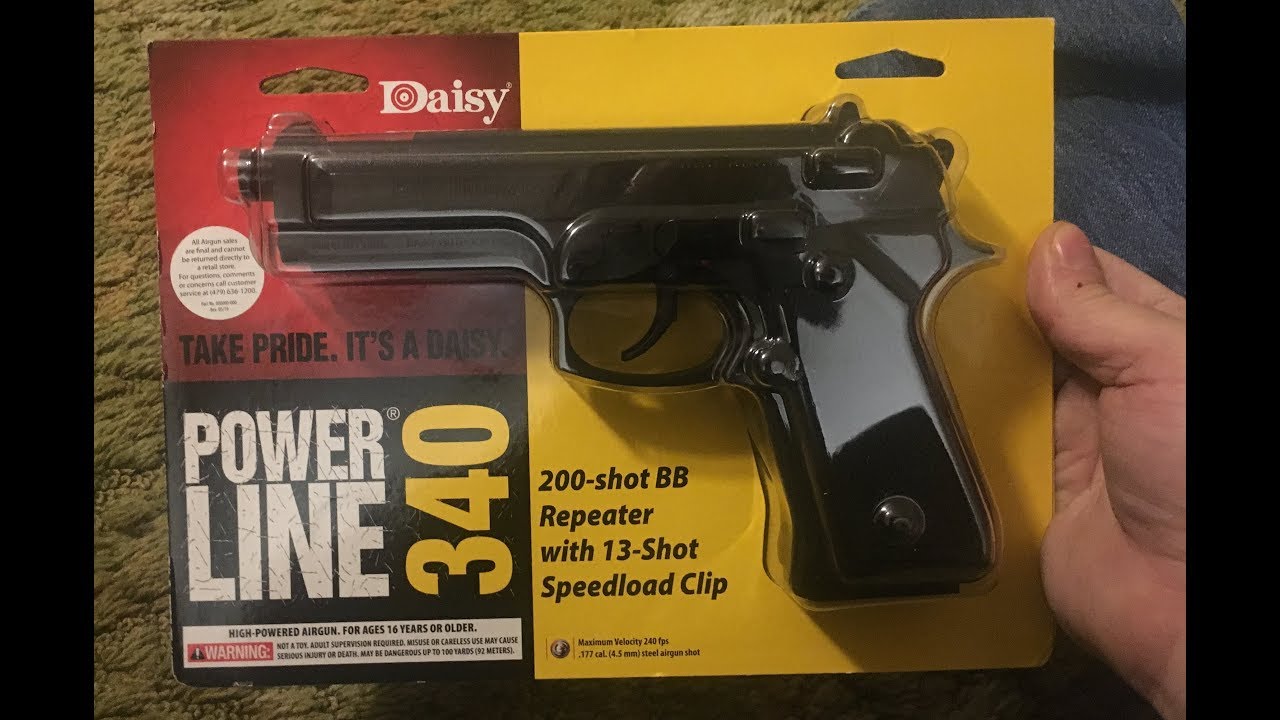 unboxing Daisy Powerline 340 BB Pistol air 200 shot repeater speedload ...