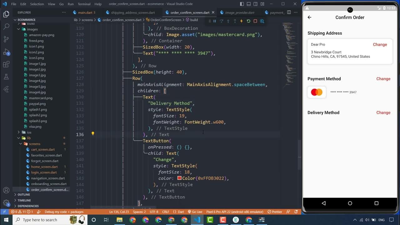 Confirm Order Screen UI Design in Flutter Ep. 12 - Ecommerce Shopping App - YouTube