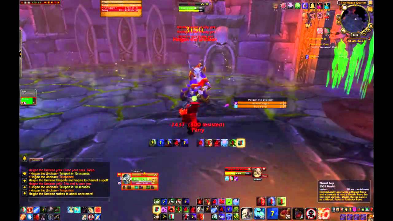 Death knight solos Heigan the Unclean - YouTube