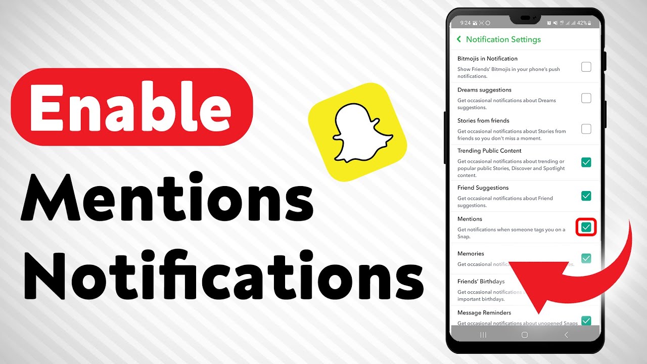 How To Enable Mentions Notifications On Snapchat - Full Guide - YouTube