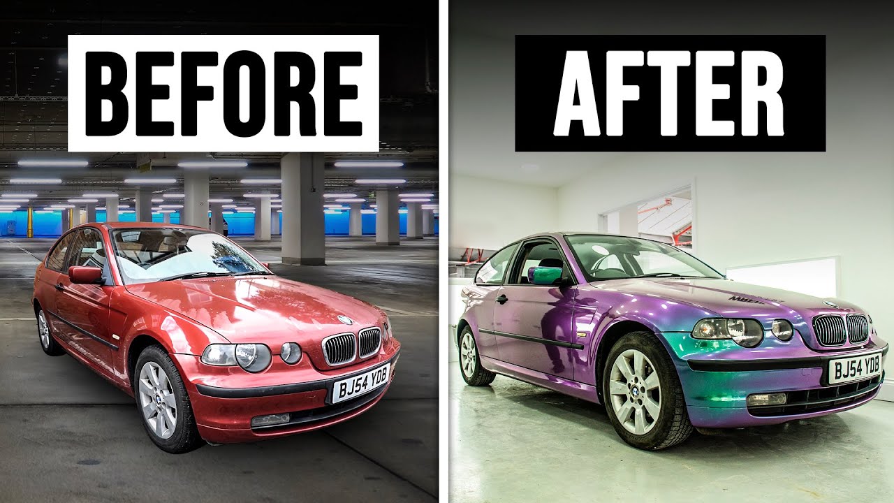 Flip Paint Wrapping Project BMW E46 Compact - YouTube