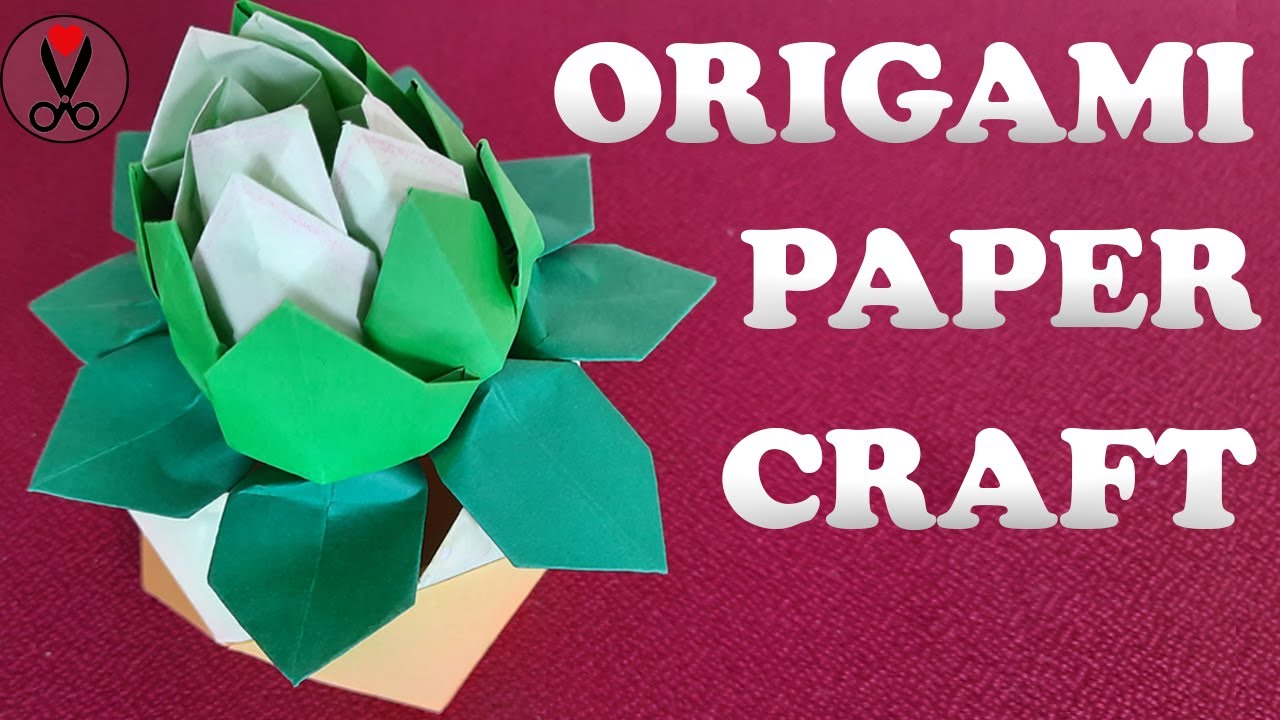 DIY Crafts : Origami Succulent / Cactus Plant and Pot As A Table ...