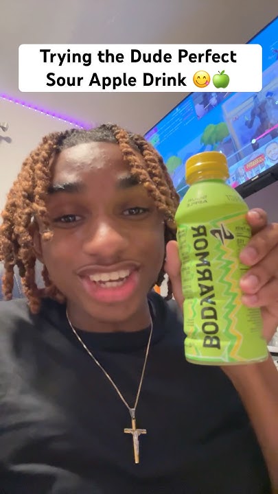 Trying the Dude Perfect Sour Apple Drink! #shorts #viral #fyp #drink #trending - YouTube