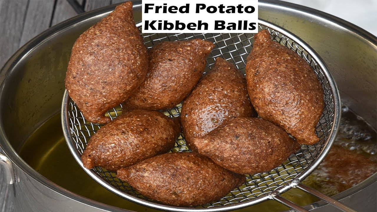 Fried Potato Kibbeh Balls Hadias Lebanese Cuisine Plant Based Kibbeh Youtube
