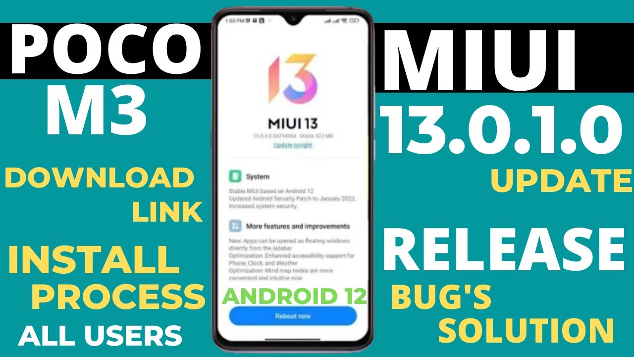 🔴 BUG'S SOLUTION : Poco M3 Miui 13.0.1.0/Android 12 New Update Rollout ...