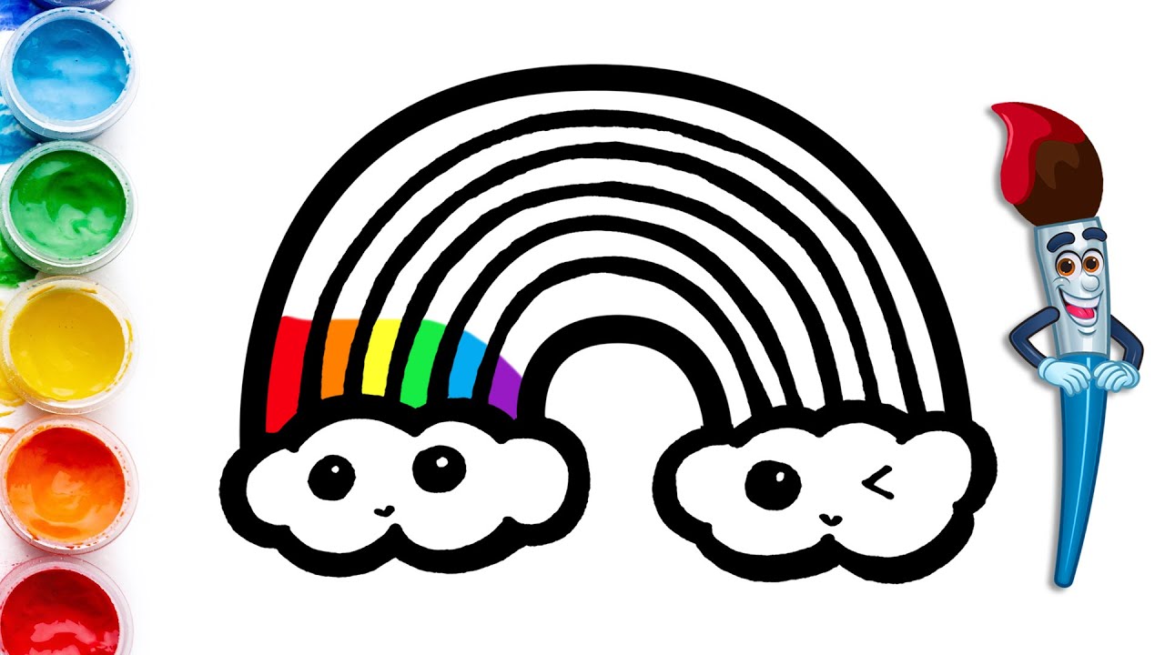 How to draw and color a rainbow - YouTube