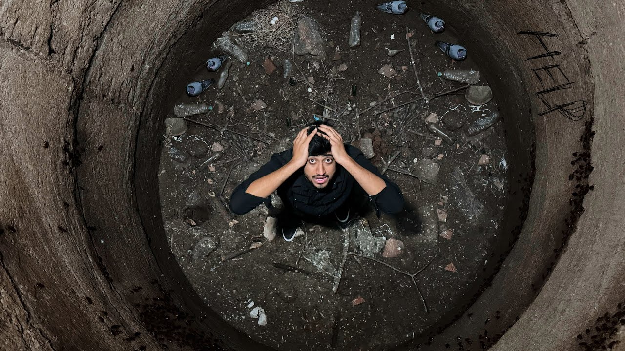 24 hours in deep well 😱 क्या हम कुए में 24 घण्टे बीता पाएंगे - YouTube